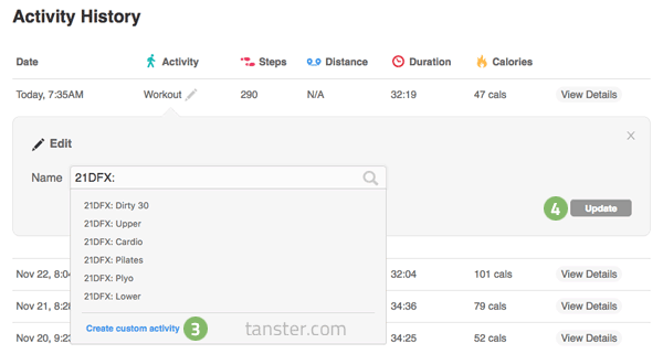 Fitbit setup to track 21 Day Fix Extreme workouts – tanster.com